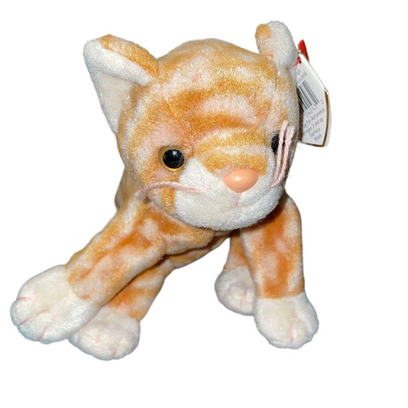 Ty | Toys | Ty Beanie Baby Plush Amber Tabby Cat Kitten Retired Stuffed ...